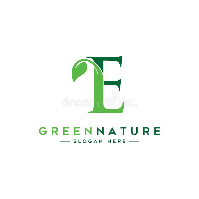 Letter E Leaf Logo Natural Logos Stock Illustration - Illustration of ...