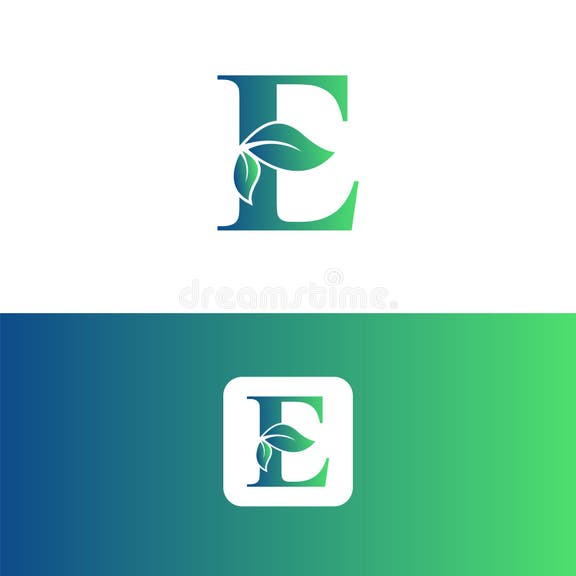 Letter E Leaf Logo Natural Logos Stock Illustrations – 44 Letter E Leaf ...