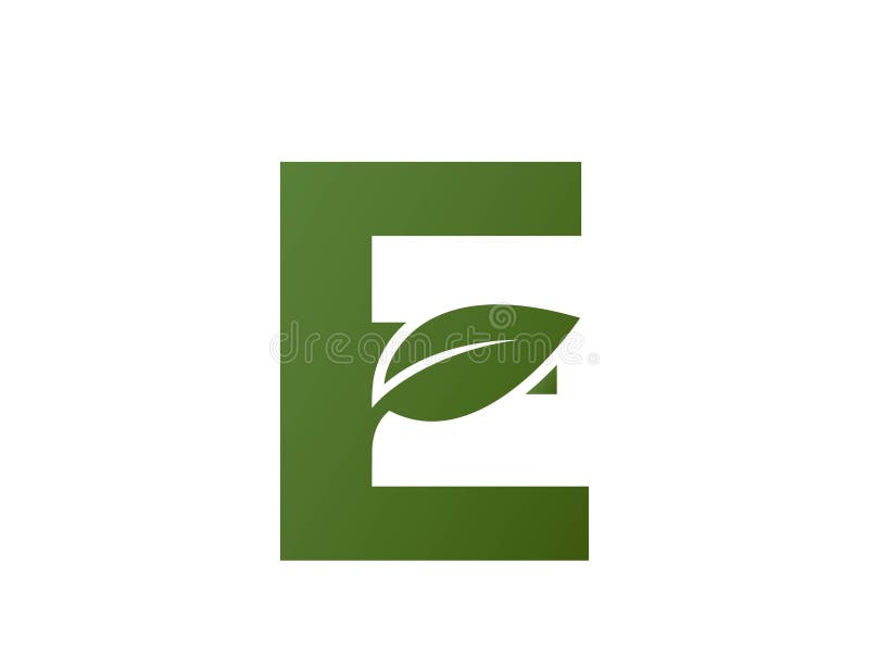 Letter E with Leaf Logotype. Initial Logo Design. Eco Friendly, Ecology ...