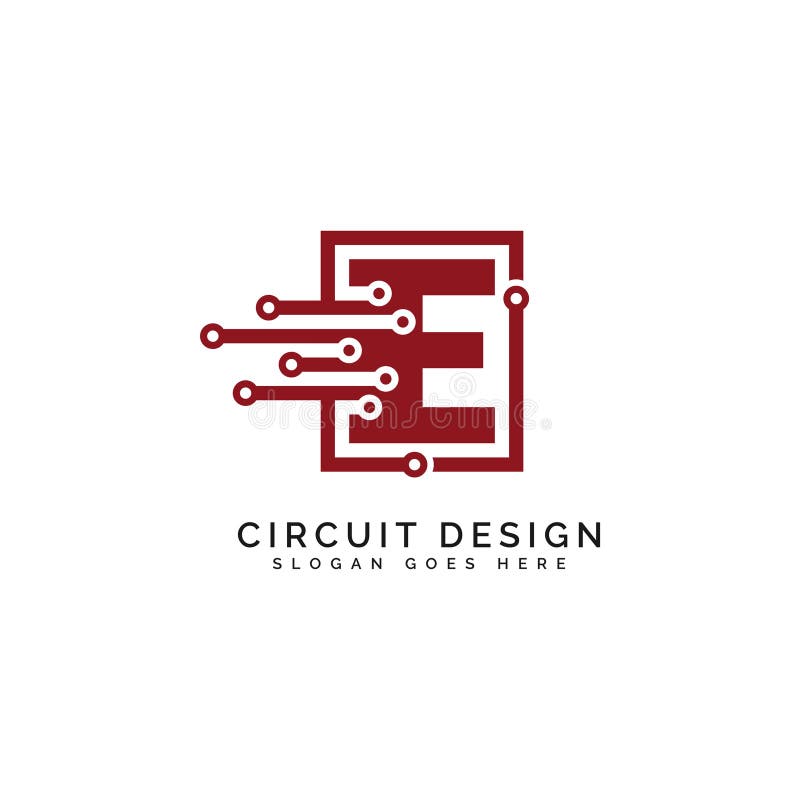 Letter E Logo, Circuit Shape Symbol, Technology and Digital Abstract ...