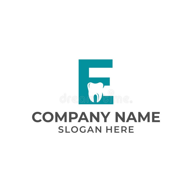 Letter E Logo Dental. E Dental Logo Template Stock Illustration ...