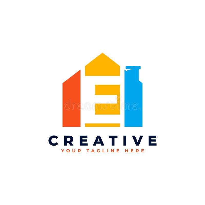 Letter E Logo Building Construction Stock Illustrations – 508 Letter E ...