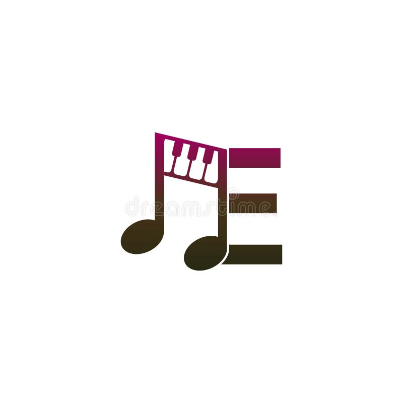 Letter E Logo Icon with Musical Note Design Symbol Template Stock ...