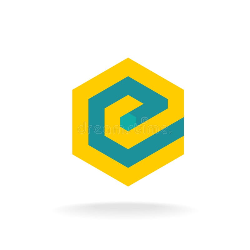 Letter E Cube 3D Tech Wireframe Logo Stock Vector - Illustration of ...