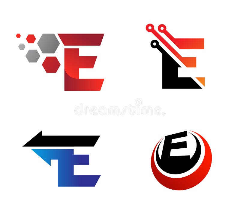 Letter E logo template stock vector. Illustration of brand - 338826805