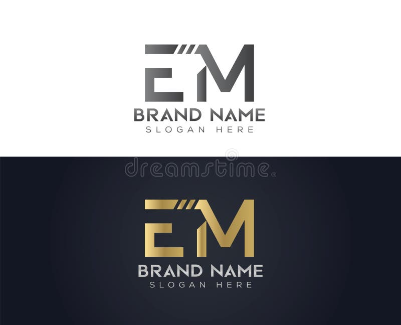 Letter E M Typography Vector Logo Design Stock Vector - Illustration of ...