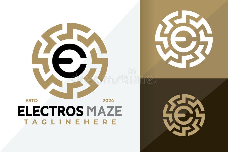 Letter E Maze Logo Icon Vector Design Illustration Stock Vector ...