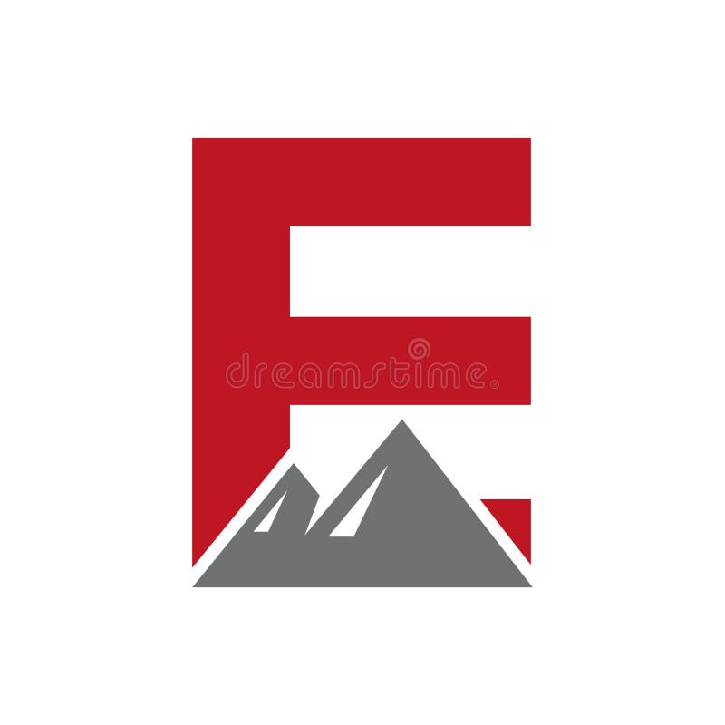 Letter E Mount Logo Vector Sign. Mountain Nature Landscape Logo Combine ...