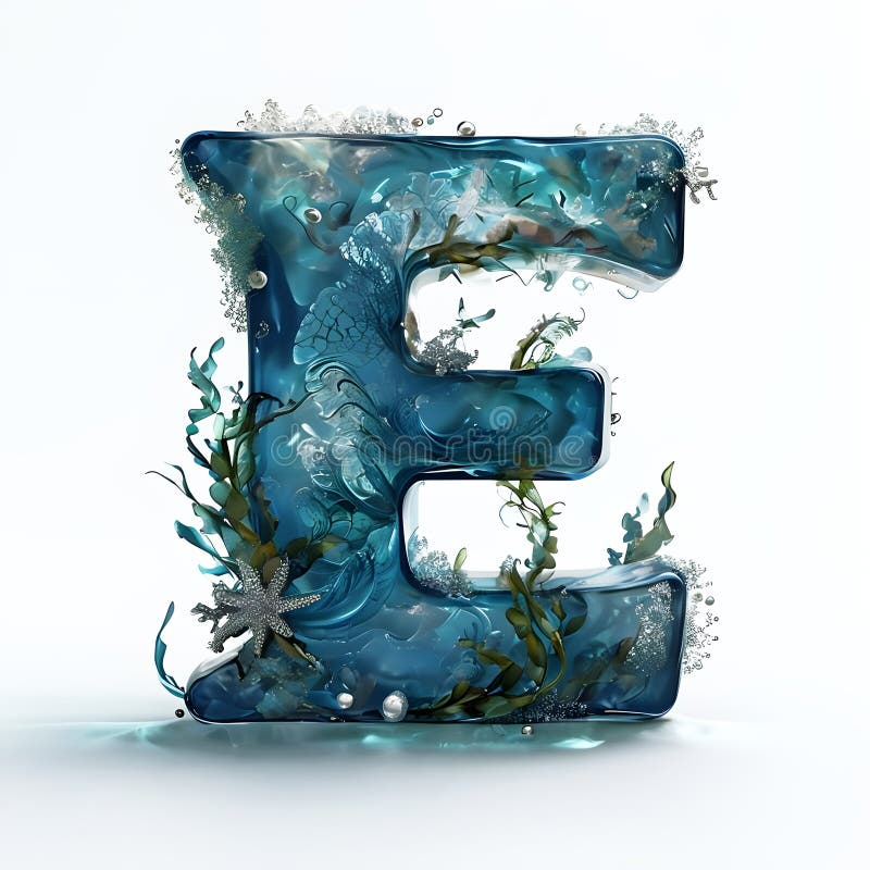 The Letter "E" is Made in a Nautical Style, from a Transparent Material ...