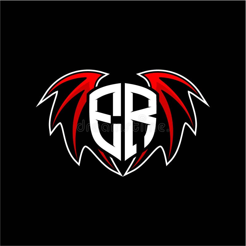 Letter E R Initial Vector Logo Template with a Minimalist Dragon Wing ...