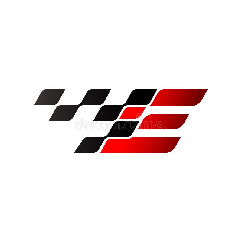 Letter E with Racing Flag Logo Stock Vector - Illustration of biker ...