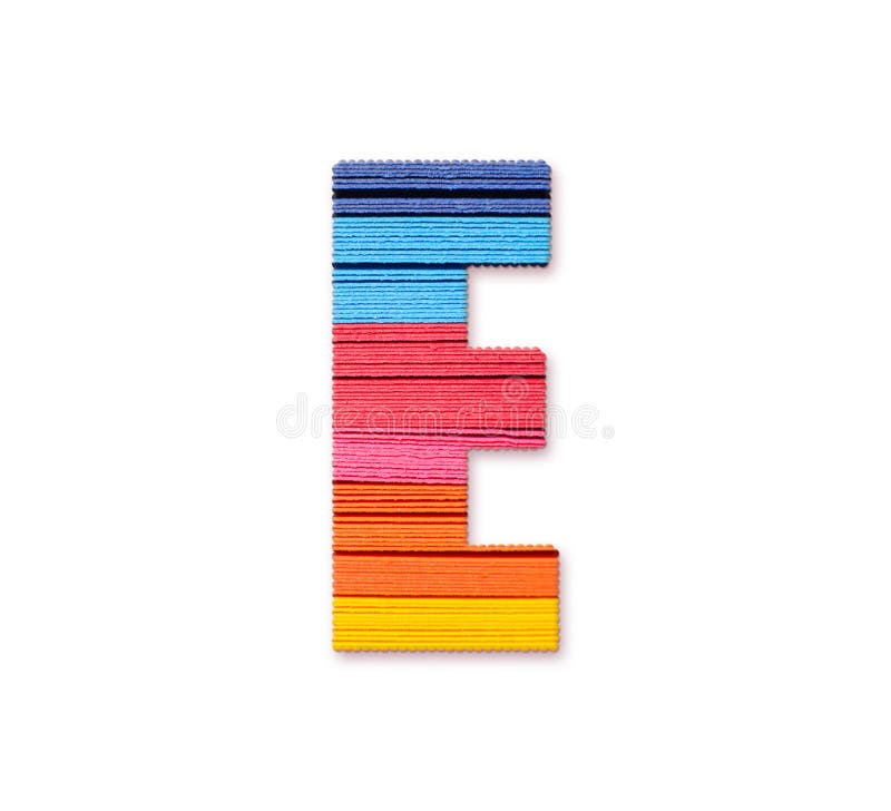 Letter E. Rainbow Color Paper. Stock Illustration - Illustration of ...