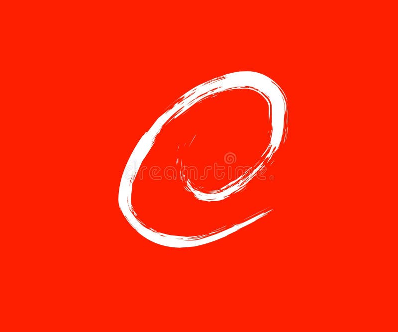 Letter e in Red Background stock illustration. Illustration of sign ...