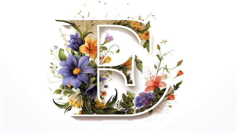 Letter E , Serif Typeface Typographical Logo with Floral Design. Spring ...