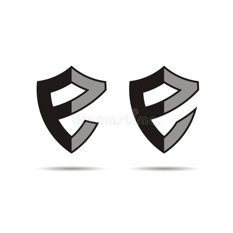 Letter E Shield Logo Design Stock Vector - Illustration of line ...