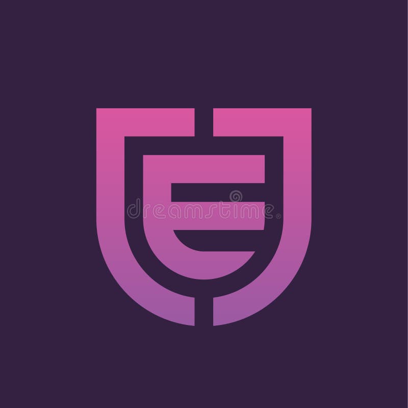 Letter E Shield Logo, Safe Protection Symbol Stock Vector ...