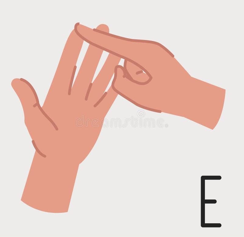 Letter E in Sign Language. Vector Illustration Stock Vector ...