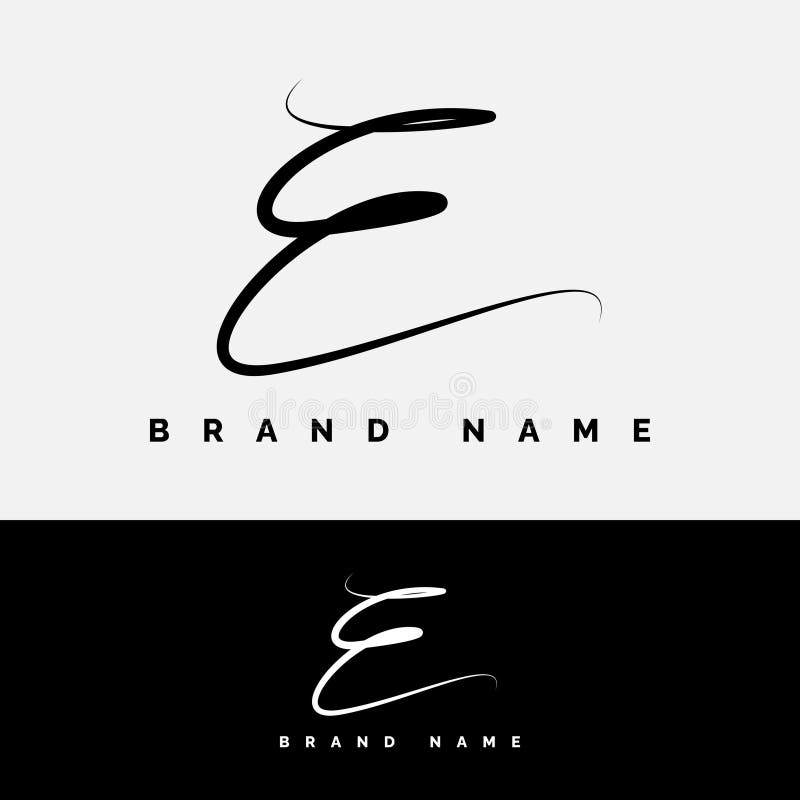 Letter E Signature Logo - Initial Alphabet for E - Handwritten E Logo ...