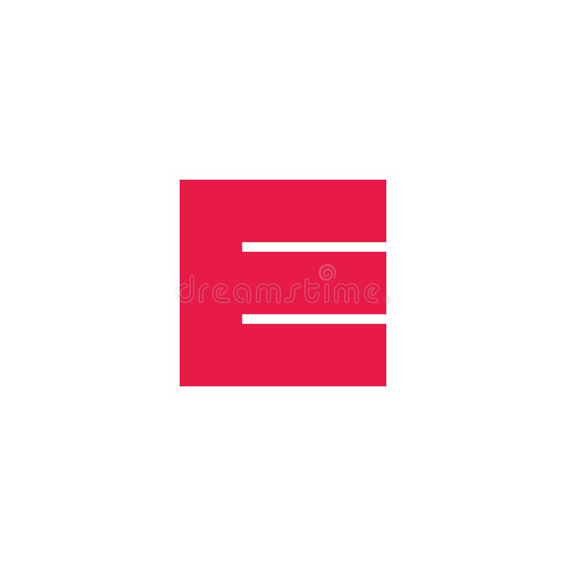 Letter E Simple Square Geometric Logo Vector Stock Vector ...