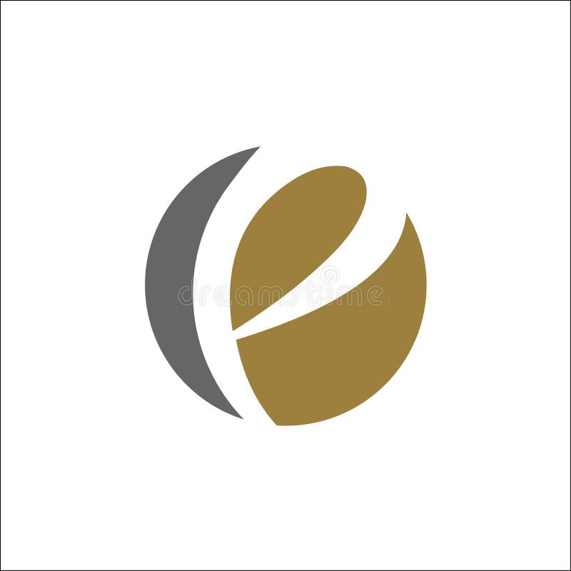 Letter E Solid Circle Logo Vector Template Stock Vector - Illustration ...