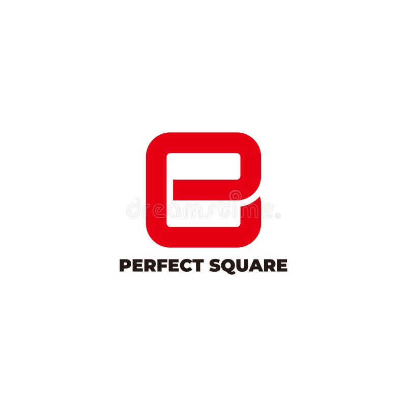 Letter E Square Perfect Simple Logo Vector Stock Vector - Illustration ...
