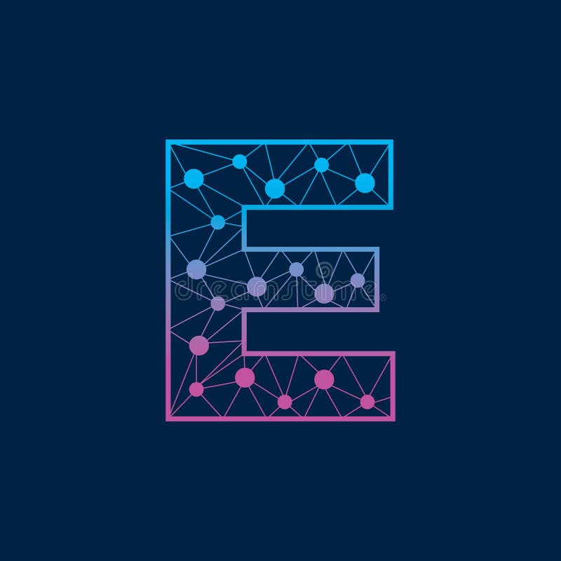 Letter E Tech Network Logo Symbol or Icon Template Design Stock ...