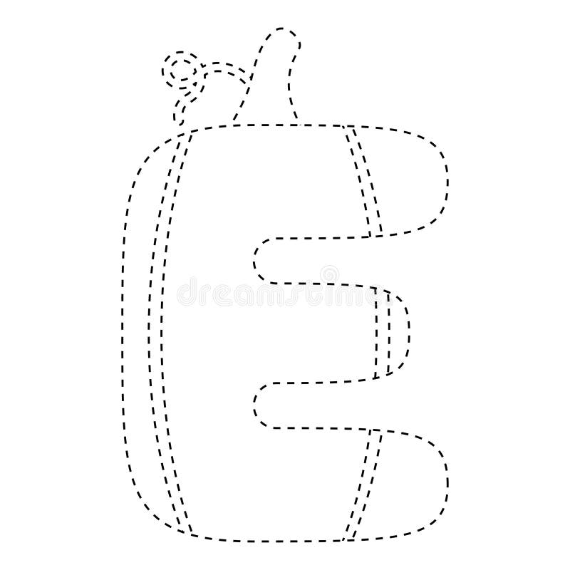 Letter E Tracing Worksheet for Kids Stock Vector - Illustration of ...