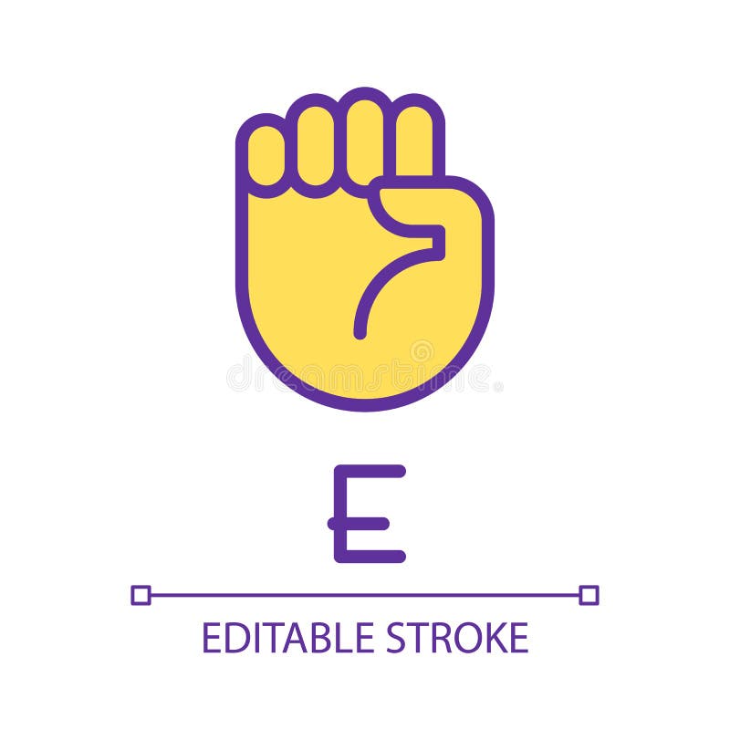 Letter E Sign Language Stock Illustrations – 312 Letter E Sign Language ...