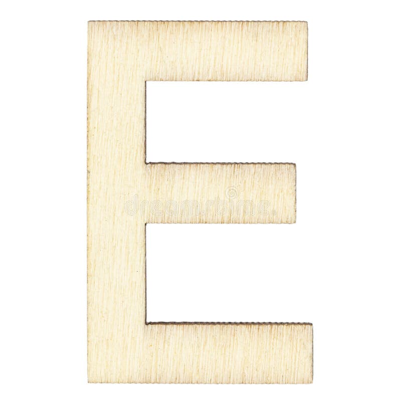 Letter E of Wood with Wooden Texture Stock Image - Image of typography ...