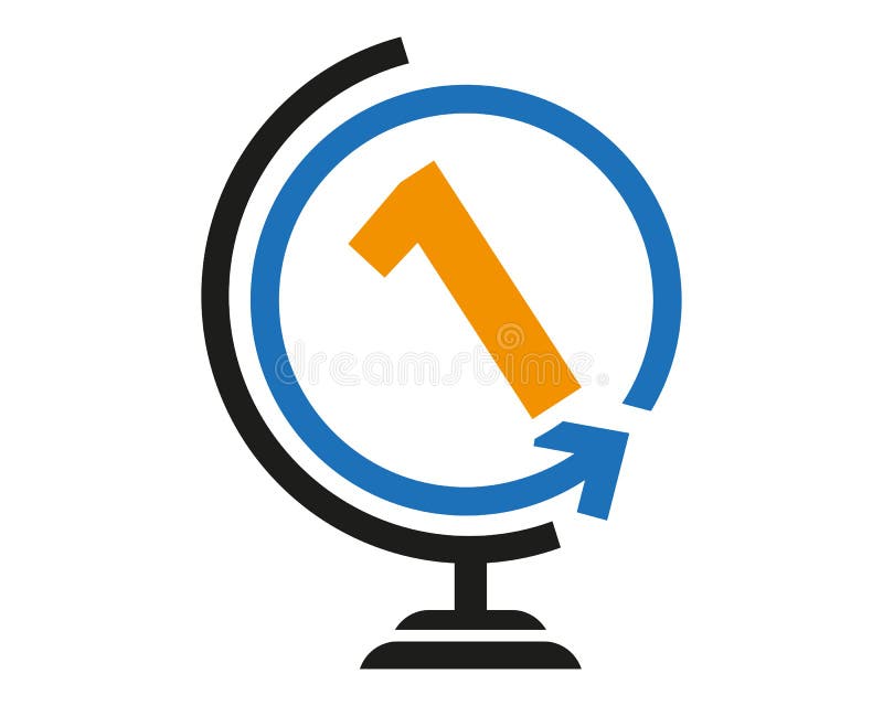 Letter 1 Earth Round Logo Design Vector Template Icon Stock ...