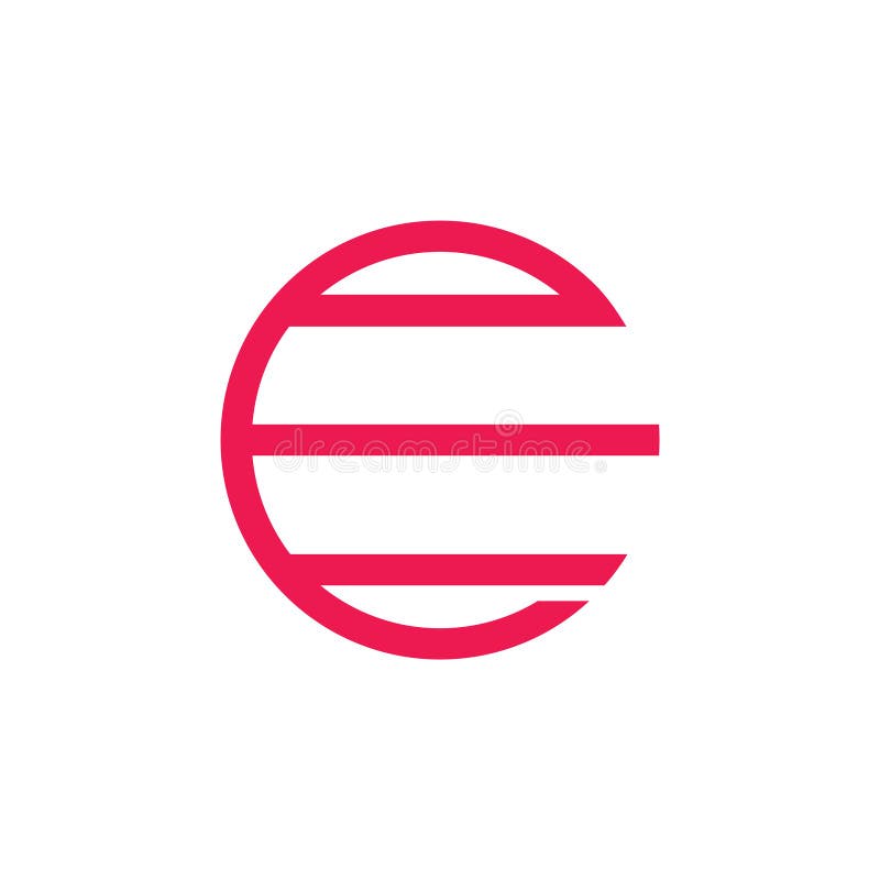 Letter Ec Simple Circle Line Logo Vector Stock Vector - Illustration of ...