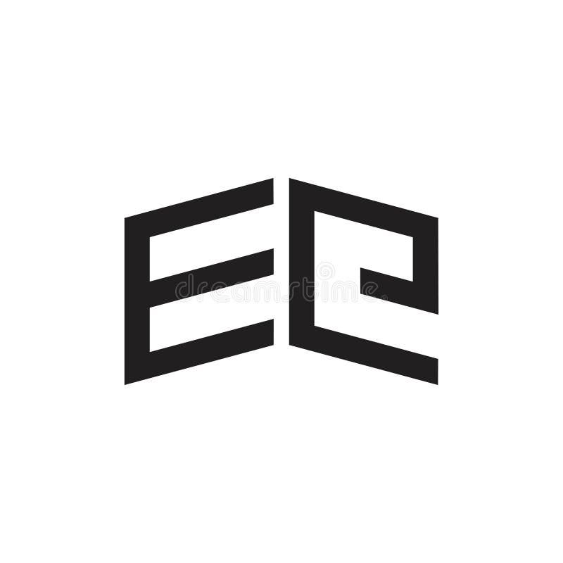 Letter Ec Simple Geometric Line Logo Vector Stock Vector - Illustration ...