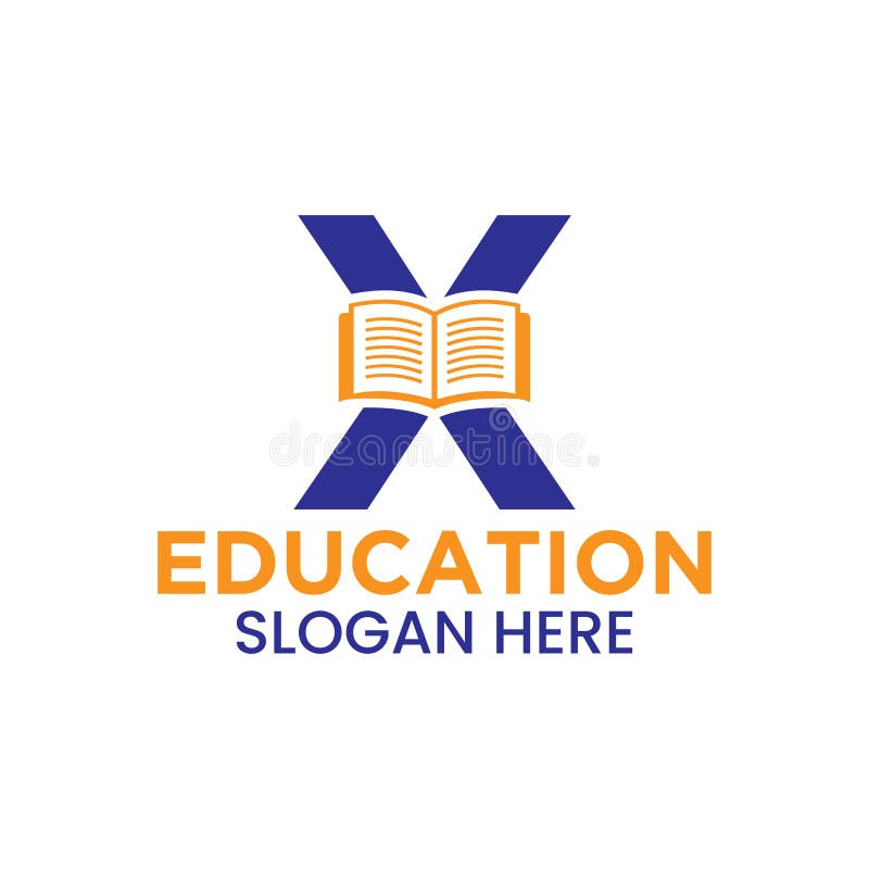 Letter X Education Logo Concept with Open Book Icon Template Stock ...