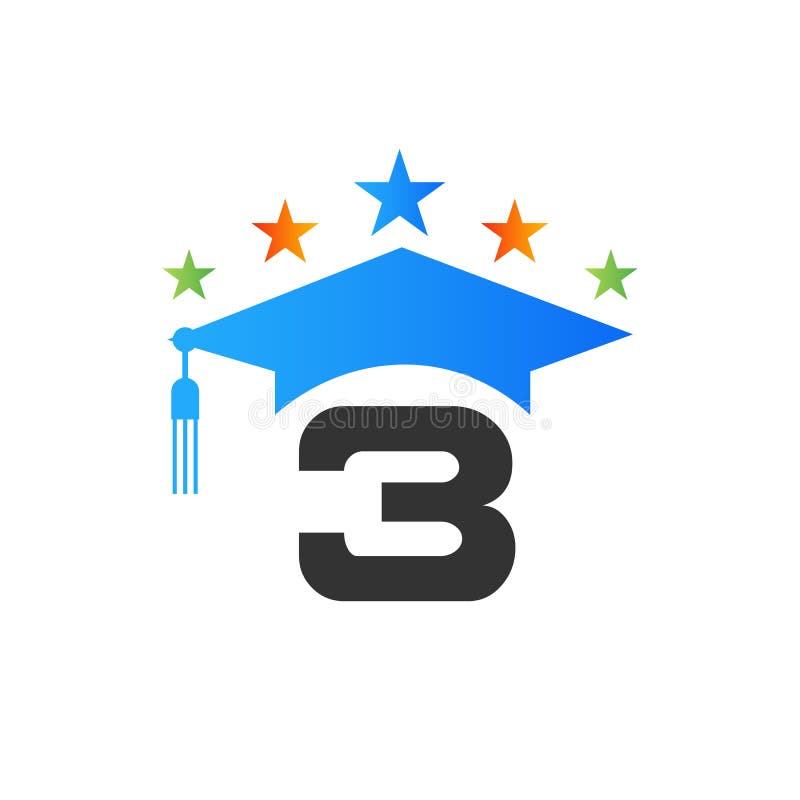Letter 3 Education Logo Initial Graduation Cap Concept. Education Logo ...