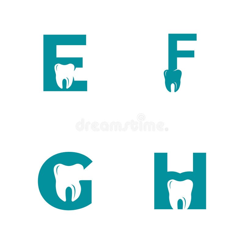 Letter EFGH Logo Dental. EFGH Dental Logo Template Stock Vector ...