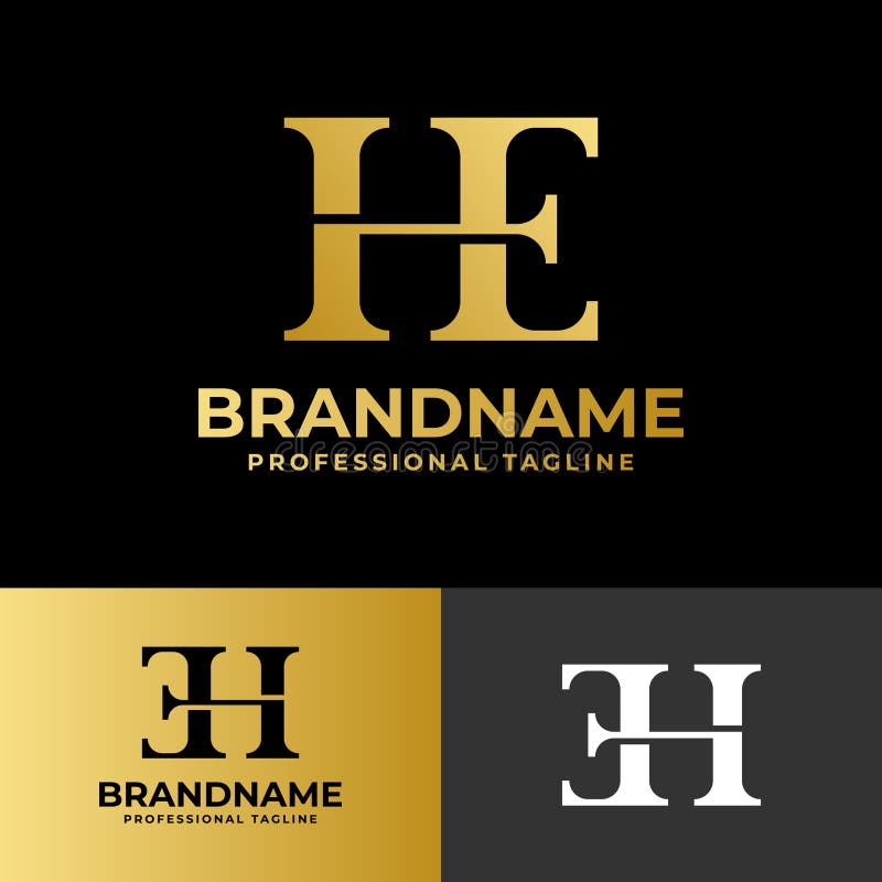 Letter he or EH Monogram Logo, Suitable for Any Business with he or EH ...
