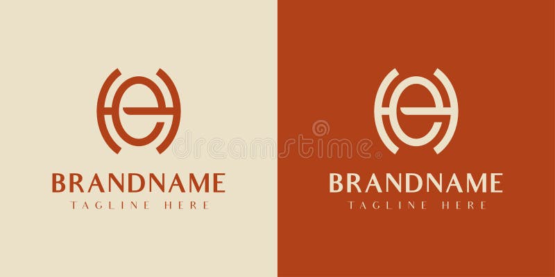Letter he or EH Oval Logo, he or EH Initials Stock Illustration ...