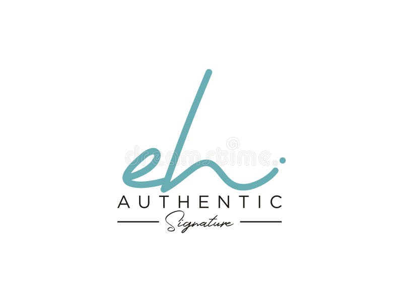 Letter EH Signature Logo Template Vector Stock Vector - Illustration of ...