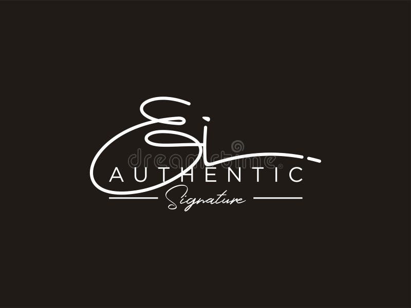 Letter EI Signature Logo Template Vector Stock Vector - Illustration of ...