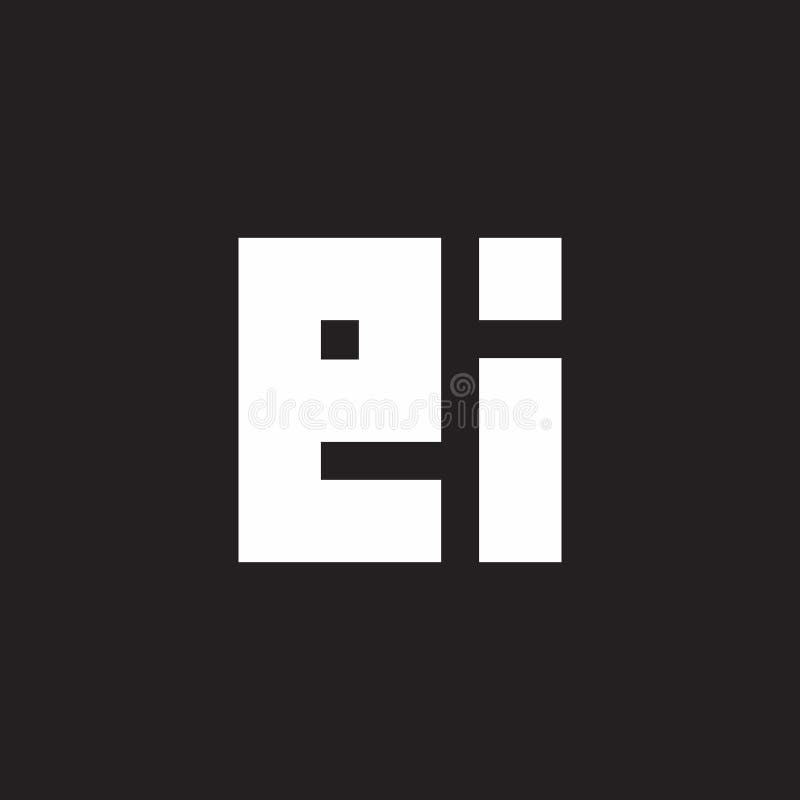 Letter Ei Stripes Square Lowercase Logo Vector Stock Vector ...