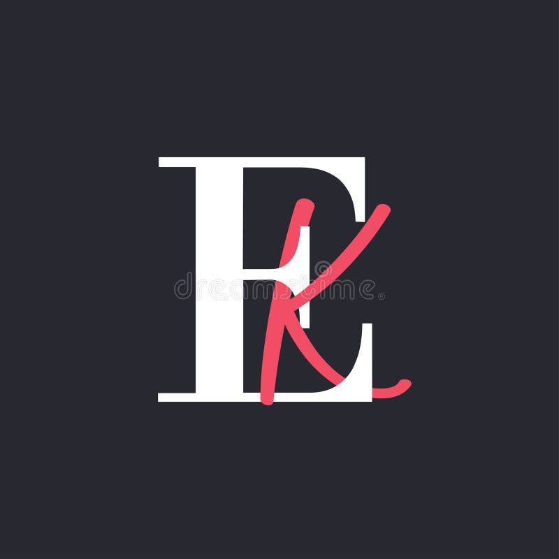 Letter EK Logo. Perfectly Blended Initials EK Letter Logo Design Stock ...