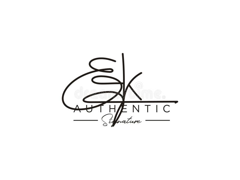 Letter EK Signature Logo Template Vector Stock Vector - Illustration of ...