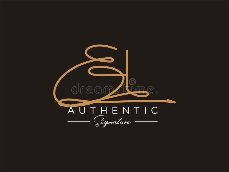 Letter EL Signature Logo Template Vector Stock Vector - Illustration of ...