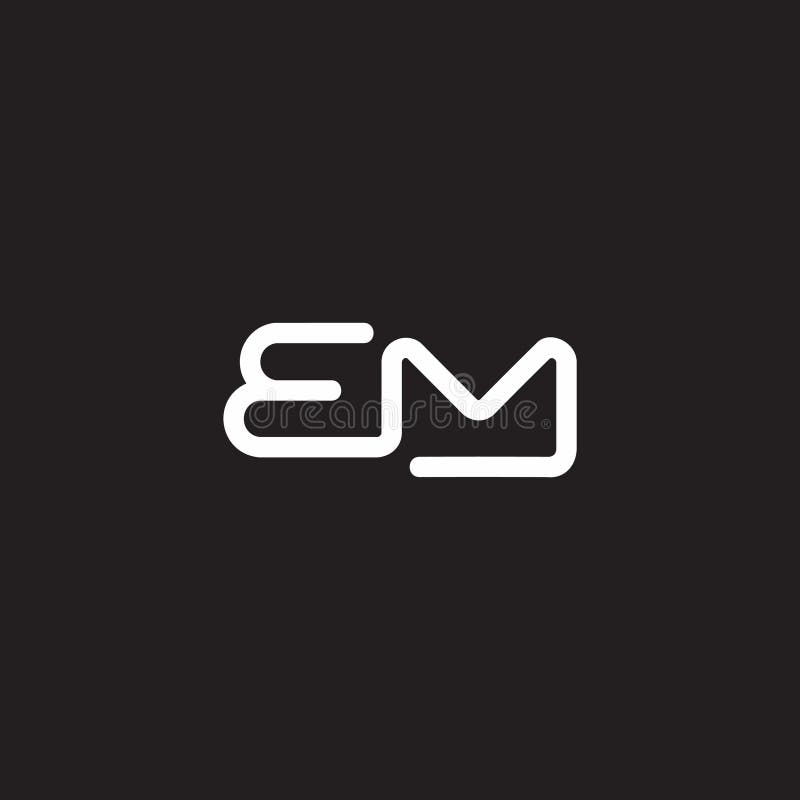 Letter Em Monoline Symbol Logo Vector Stock Vector - Illustration of ...