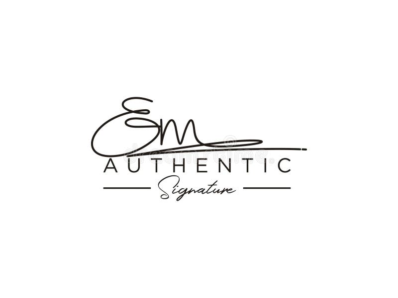 Letter EM Signature Logo Template Vector Stock Vector - Illustration of ...