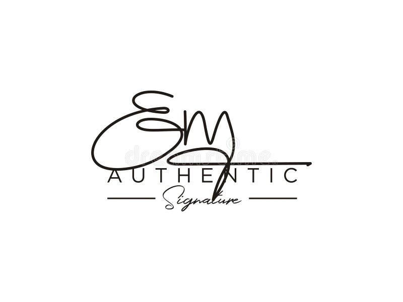 Letter EM Signature Logo Template Vector Stock Vector - Illustration of ...