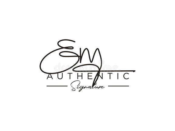 Letter EM Signature Logo Template Vector Stock Vector - Illustration of ...