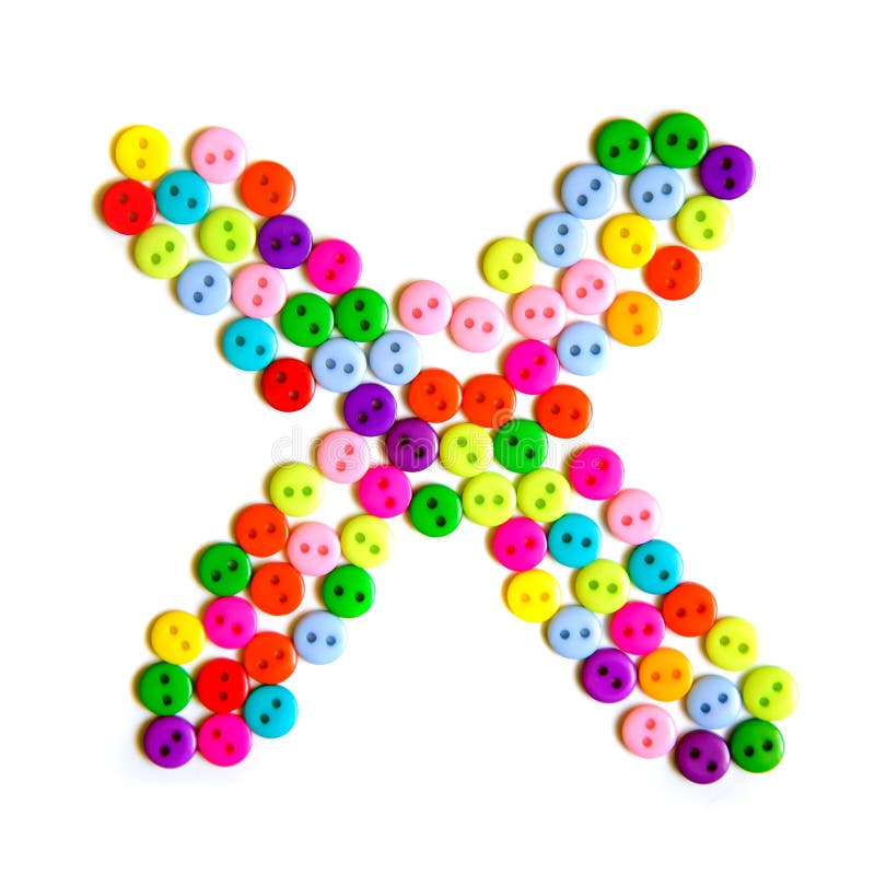 Letter X of the English Alphabet Made of Multi-colored Buttons Stock ...