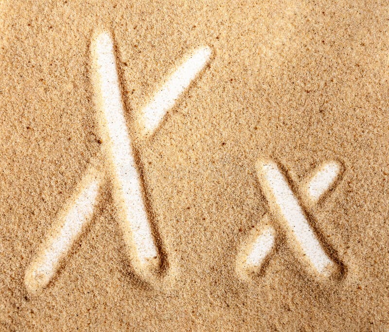Letter T. English Handwritten Alphabet in the Sand Stock Image - Image ...