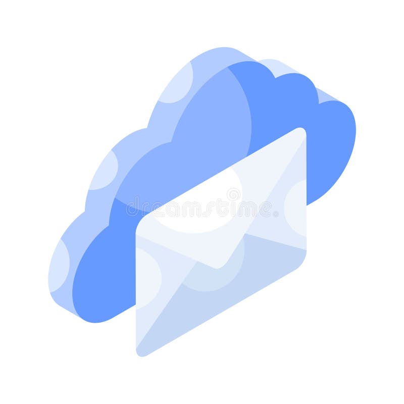 Letter Envelope with Cloud Denoting Concept Isometric Icon of Cloud ...